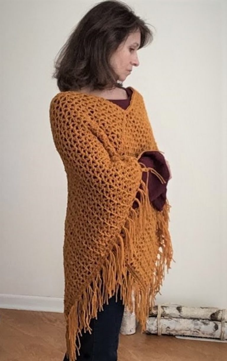 Pumpkin Spice Fall Poncho - Crazy Cool Crochet